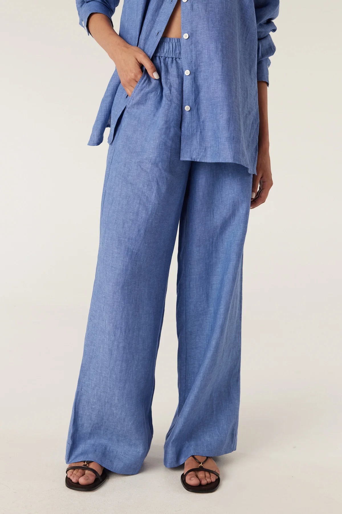 Cable Melbourne Sail Linen Pant - Blue Marle CSS25380, Womens | Stella ...