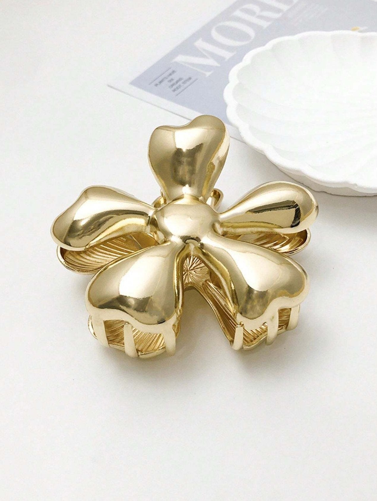 Gold Metal Flower Claw Hairclip - Women's | Stella Rose – STELLA ROSE ...